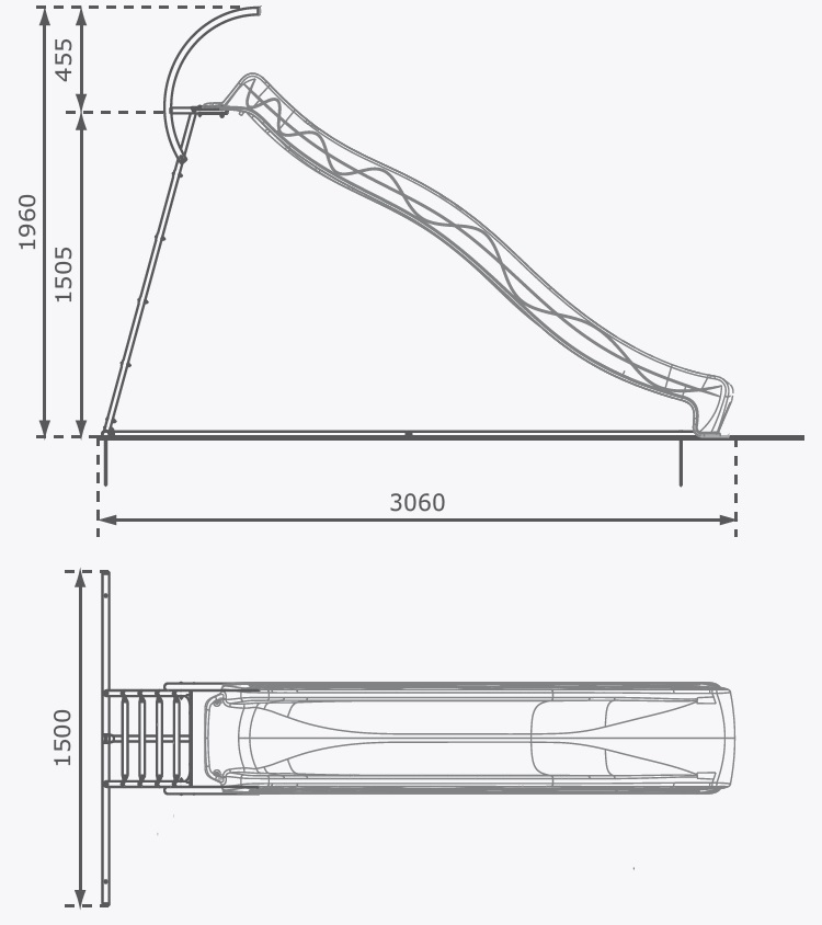 Kid garden slides 3m (10ft) with metal ladder / Water slide Playgrounds ...