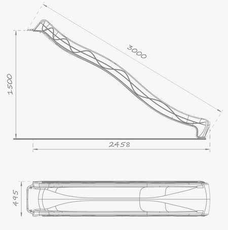 3m (10ft) wave slide for kids - water slide. Wooden swing & slide set ...